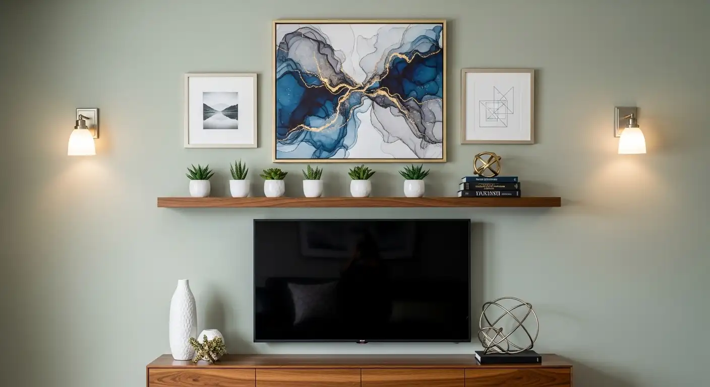 15 Stunning Decor Ideas Above TV in Living Room